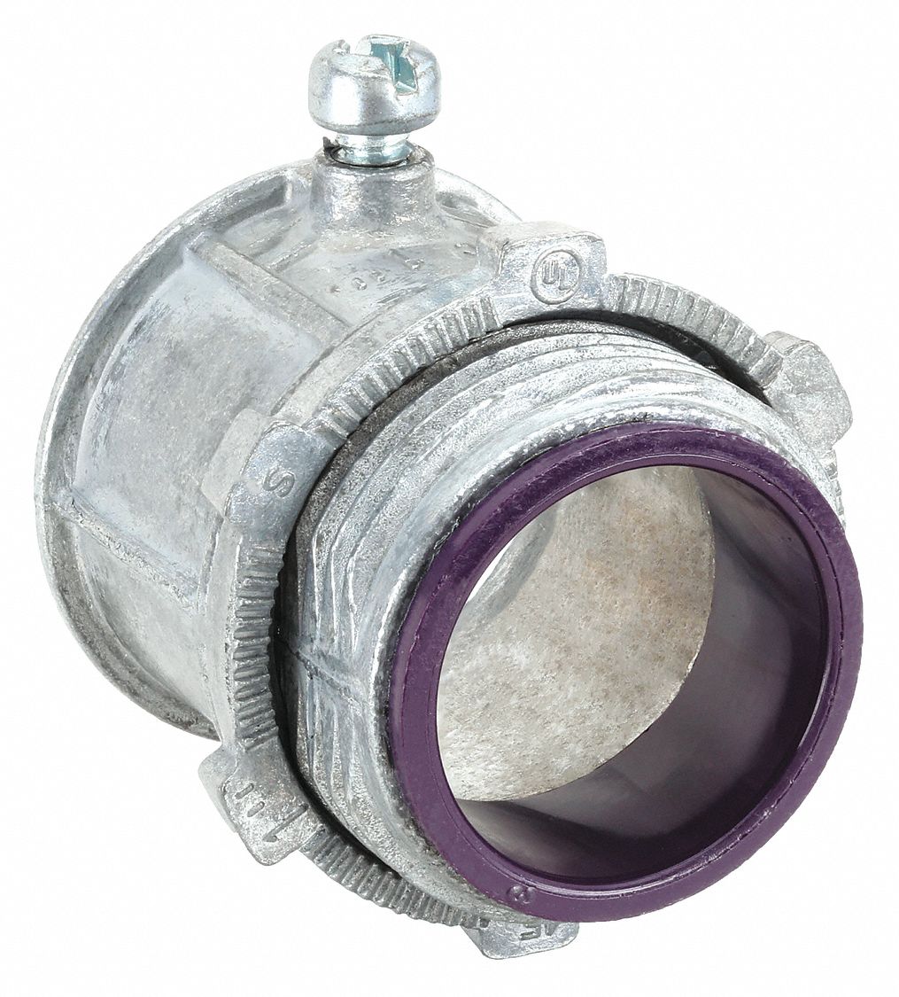 Zinc, 1 in Trade Size, Set Screw Conduit Connector - 52AV35|2636 - Grainger