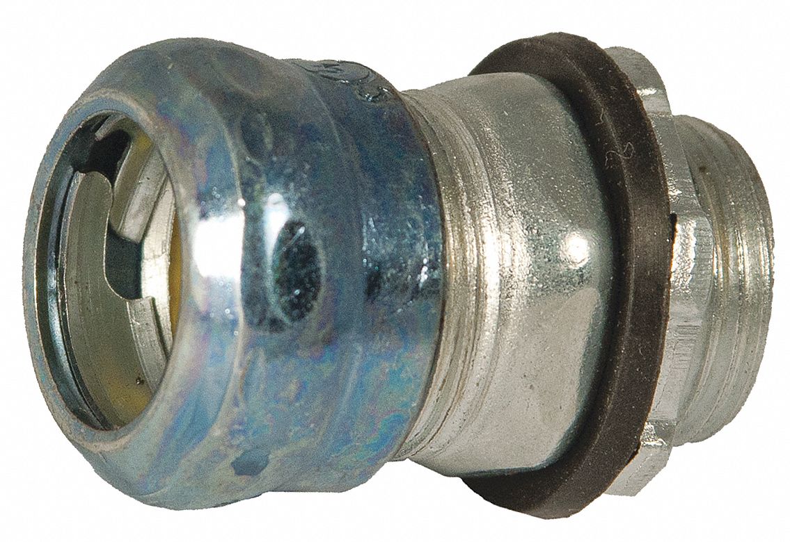 RACO Compression Conduit Connector: Steel, 1 1/2 in Trade Size, 2 1/4 ...