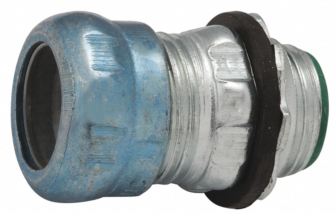 RACO Compression Conduit Connector: Steel, 1 1/4 in Trade Size, 2 3/32 ...