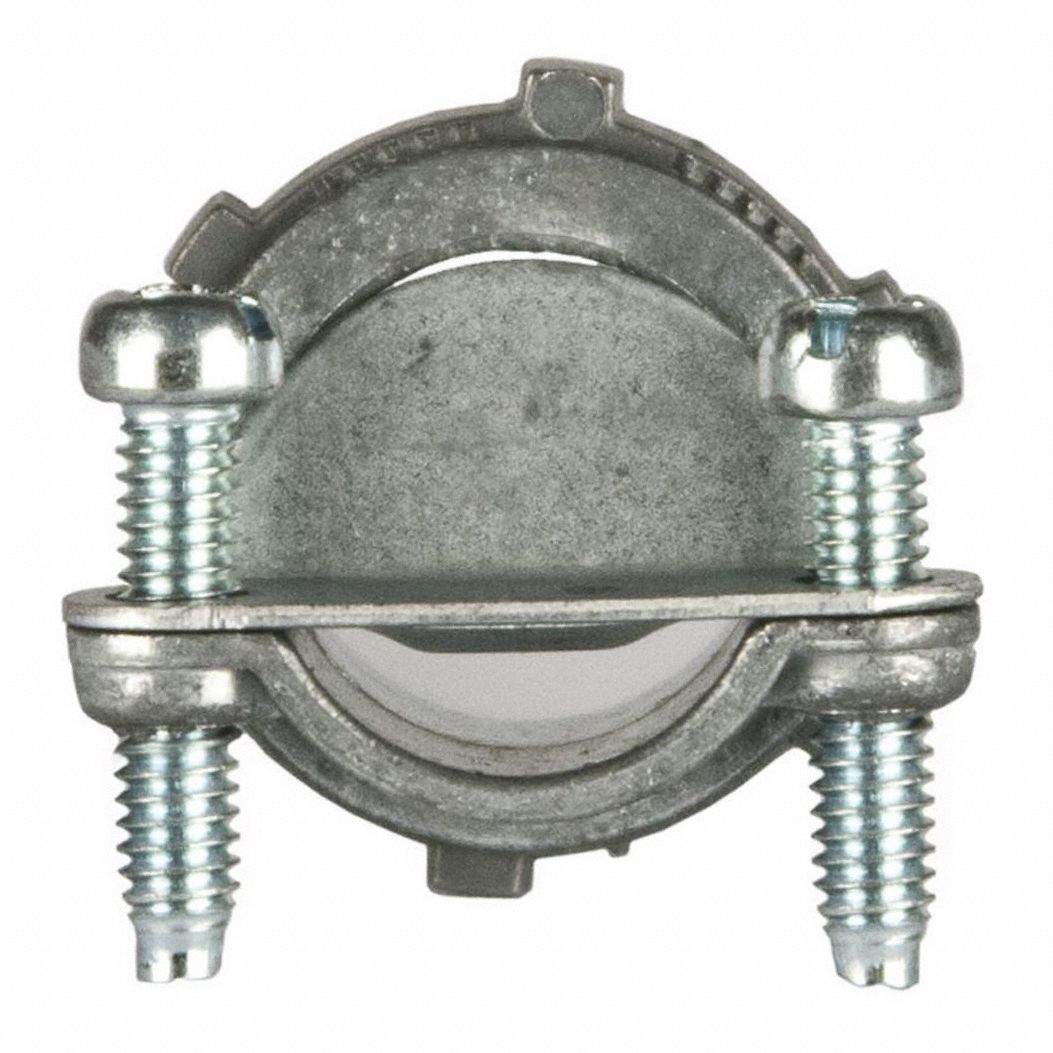 RACO Threaded Metal Connector: Die Cast Zinc, 1/2 in Trade Size, Clamp ...