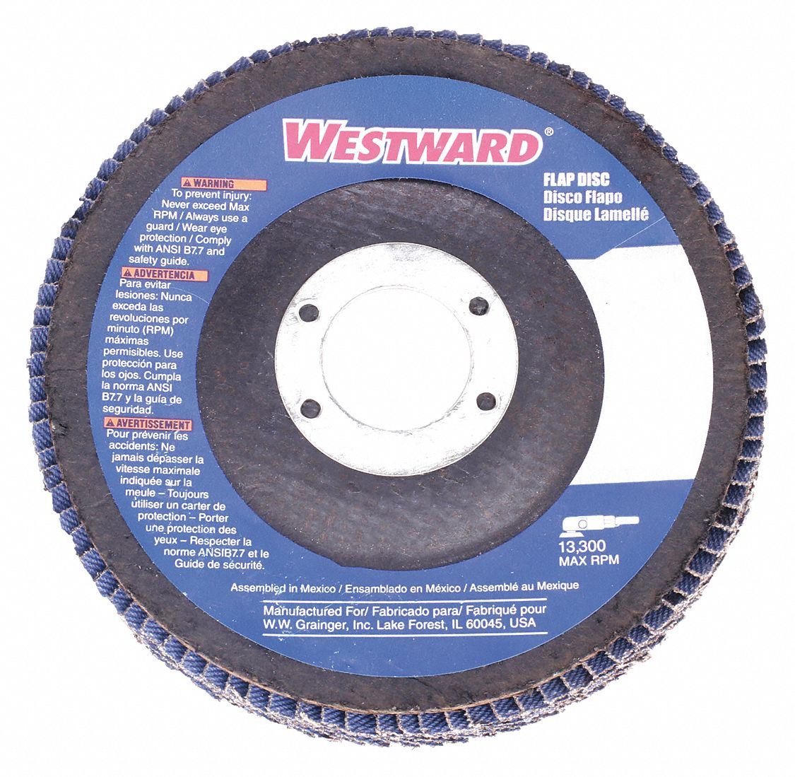 WESTWARD, Type 29, 4-1/2" x 7/8", Flap Disc - 52CC68|66261180366 - Grainger
