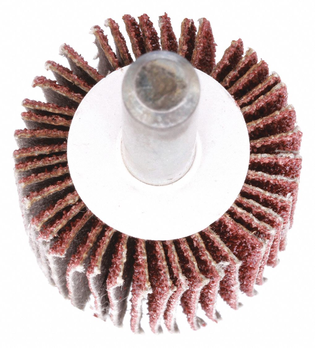 Coated, Straight, Mounted Flap Wheel, Aluminum Oxide, 1 in Diameter ...