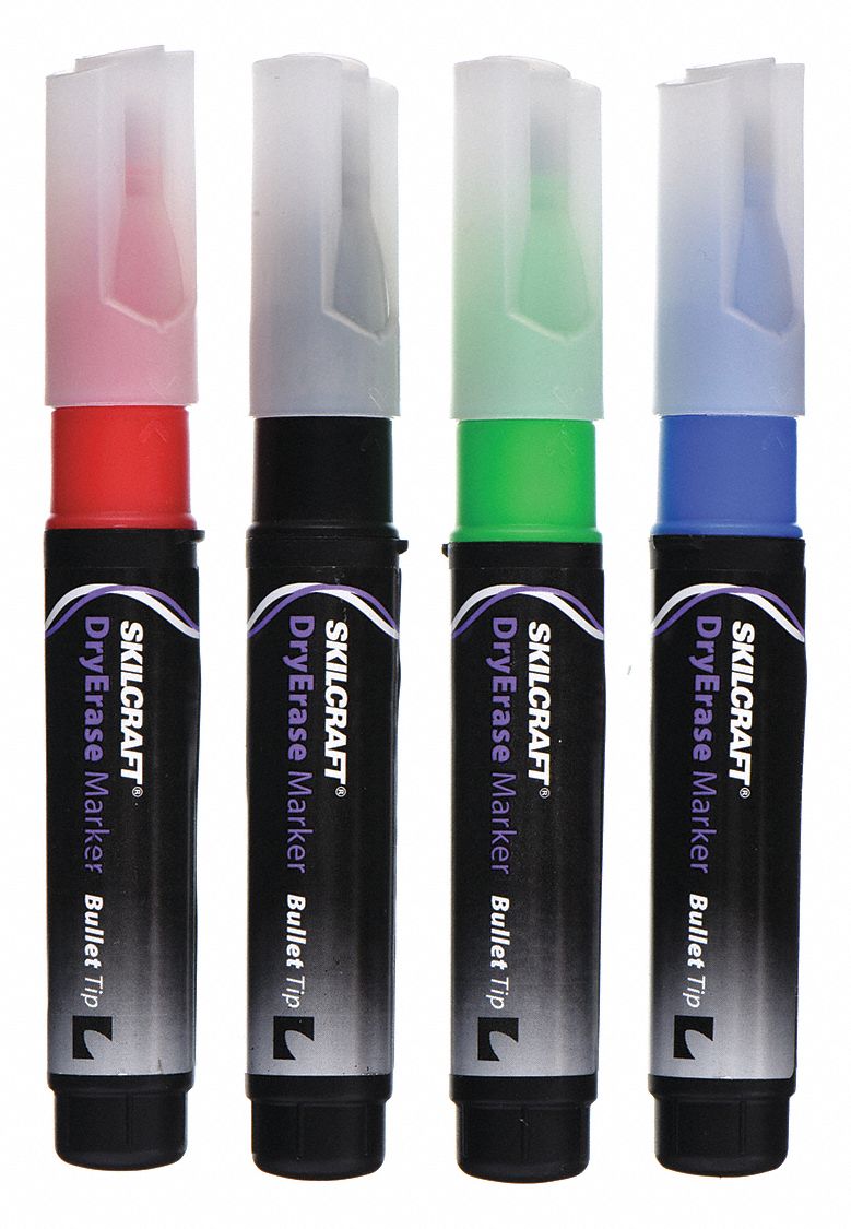 ABILITY ONE, Assorted, Black/Blue/Green/Red, Dry Erase Marker Set ...