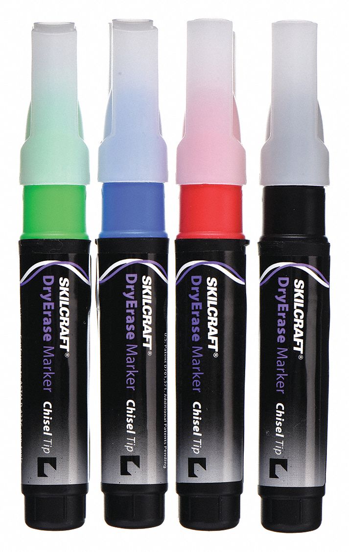 ABILITY ONE, Assorted, Black/Blue/Green/Red, Dry Erase Marker Set ...