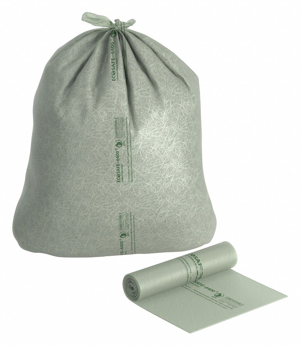 ECOSAFE-6400, 13 gal Capacity, 50 lb Max. Load, Trash Bags - 52CG73 ...