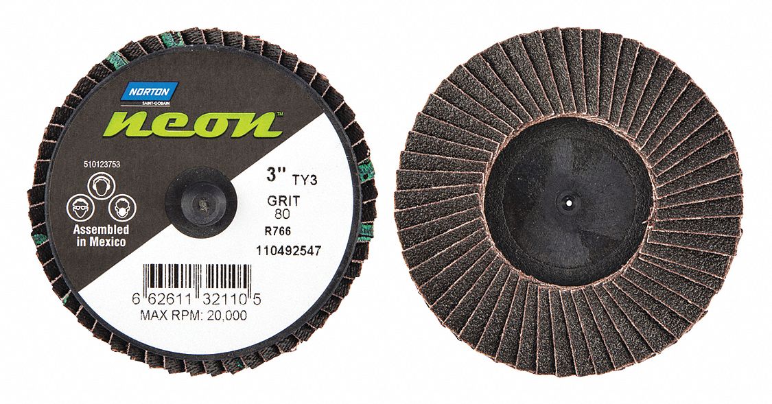Mini Flap Disc,Medium,80 Grit,3" dia. - Grainger