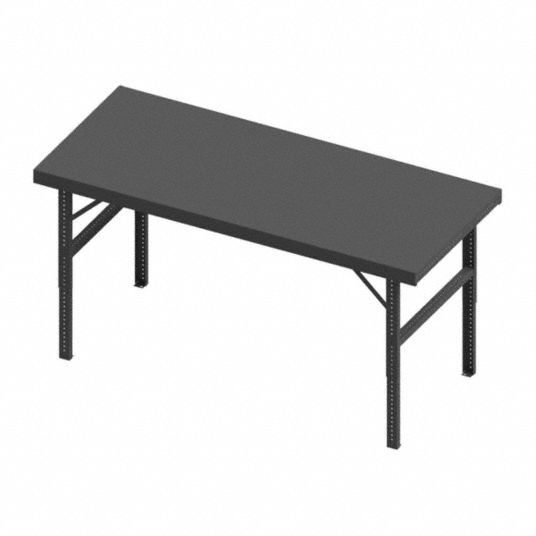Adjustable Height Work Table, Steel, 30 in Depth, 28 in to 42 in Height ...