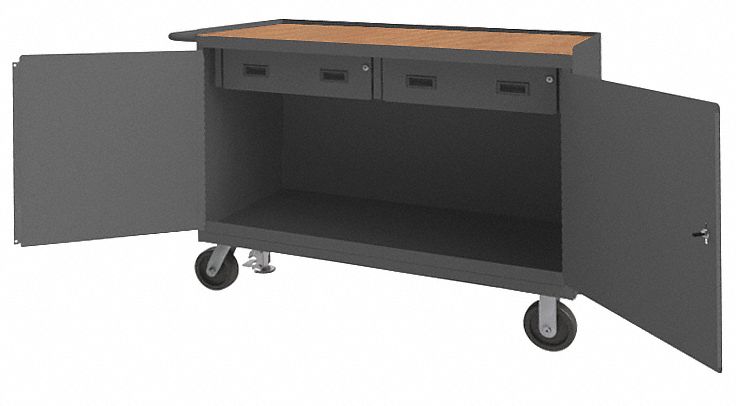 DURHAM MFG, 48 in x 24 in, Hardboard, Mobile Cabinet Workbench - 52CK78 ...