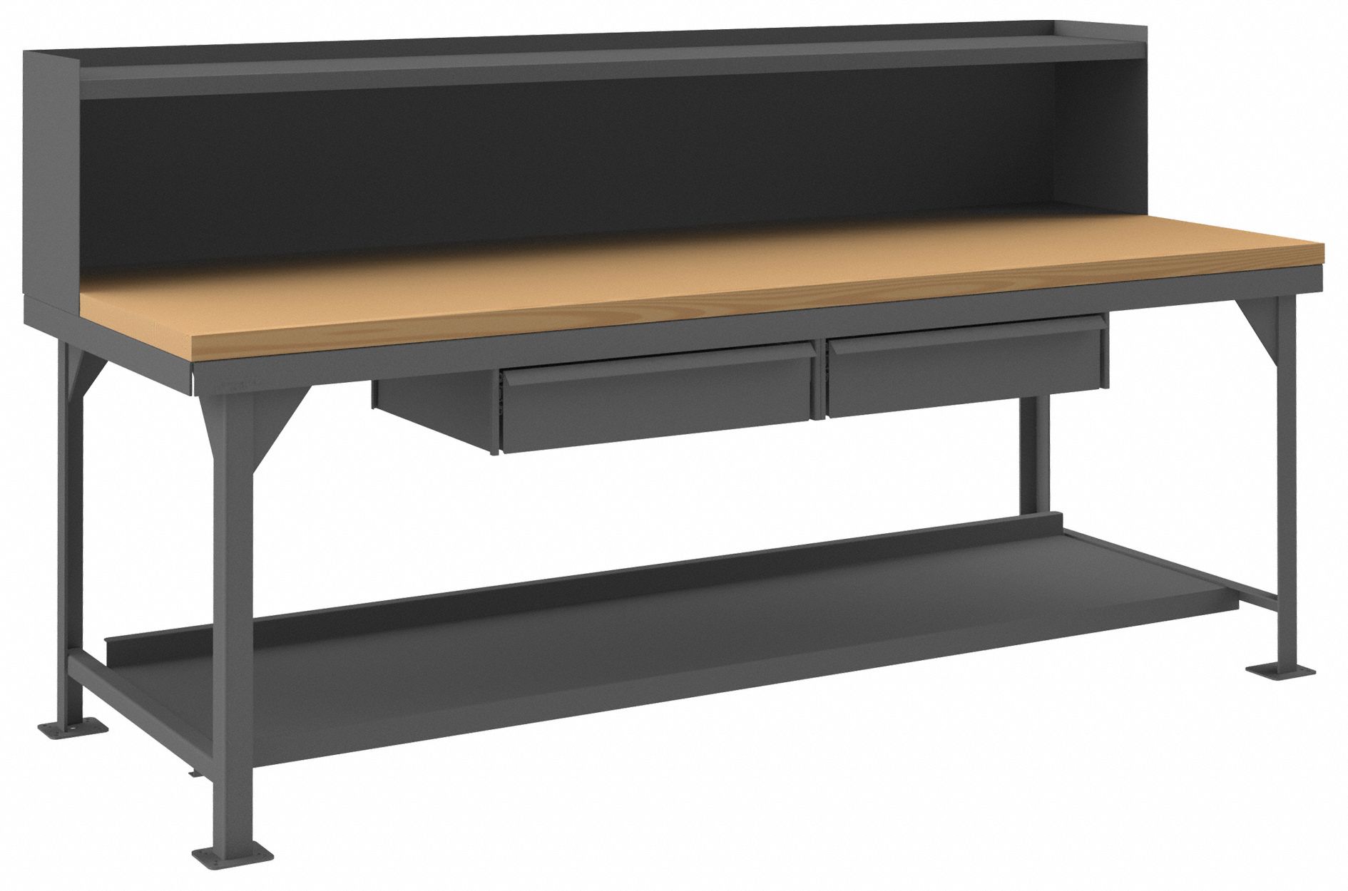 DURHAM MFG, Fixed Ht, Maple, Workbench with Riser - 52CL89 ...