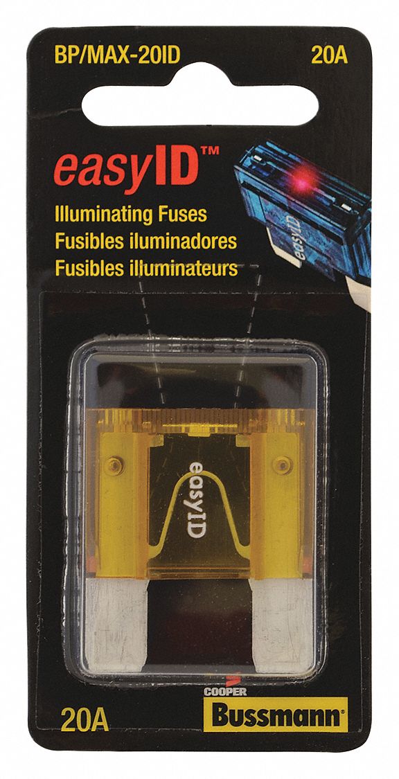 BUSSMANN, Fast Acting, 20 A, Automotive Fuse - 52CN12|BP/MAX-20ID ...