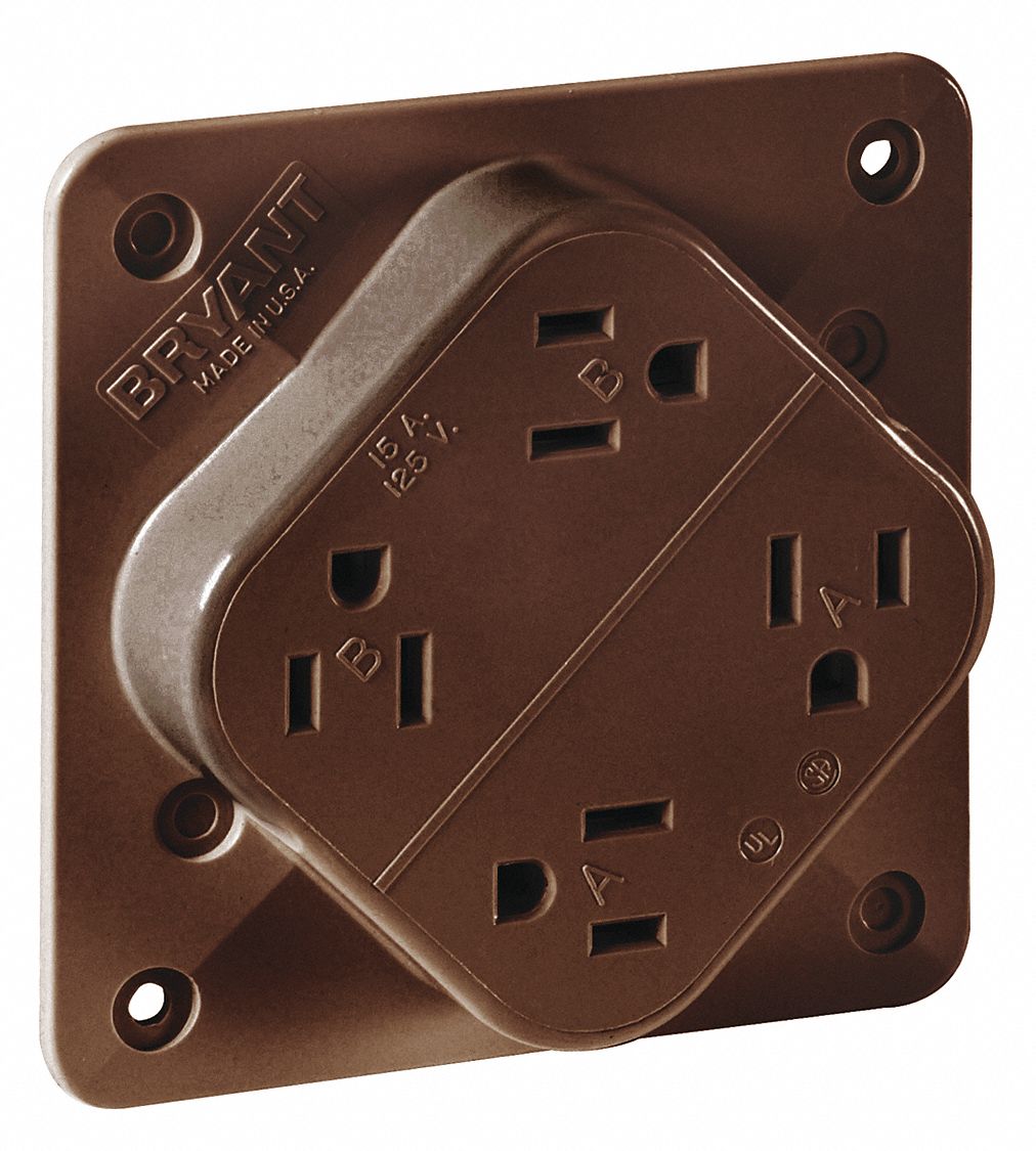 BRYANT, Quad, Brown, Receptacle - 52HC34|1254B - Grainger