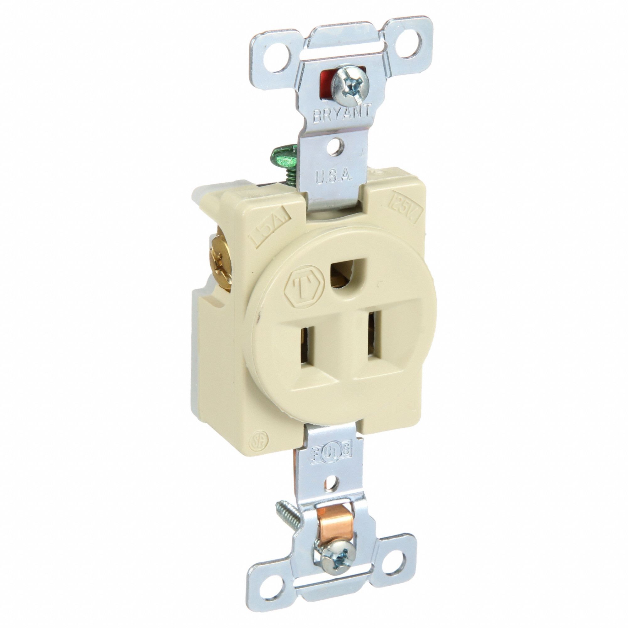 BRYANT, Single, Ivory, Receptacle - 52HC54|5261I - Grainger