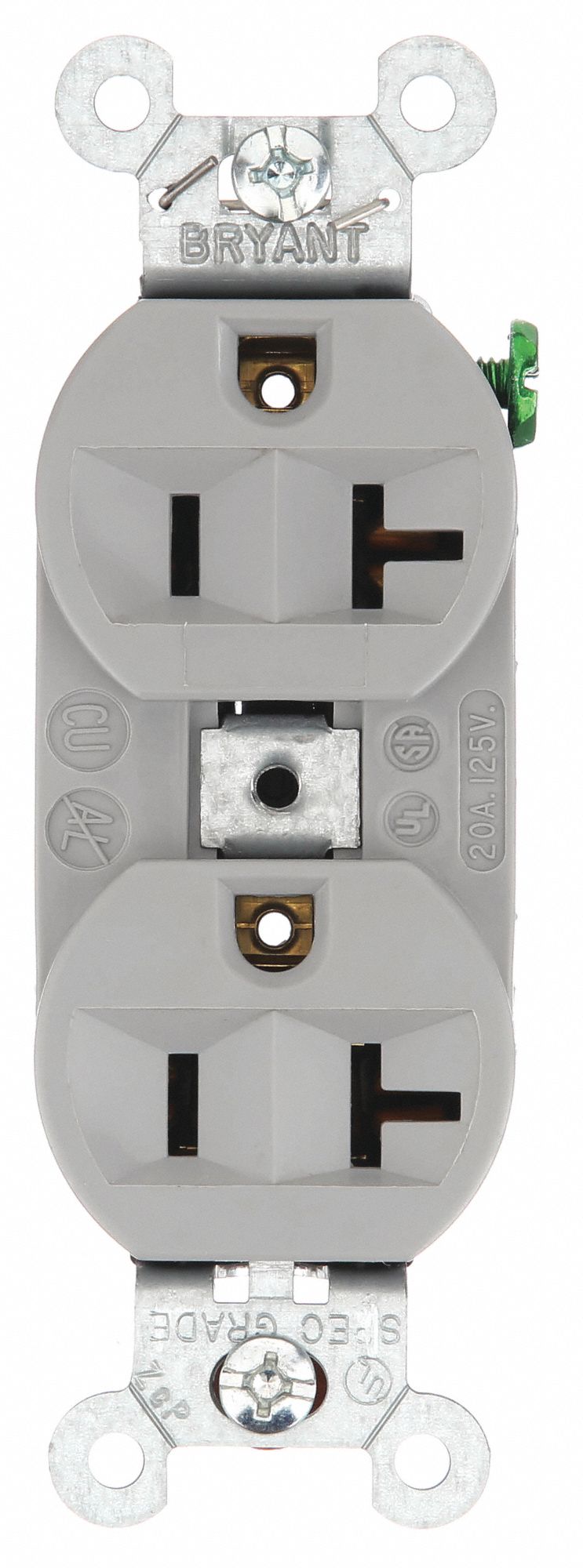 BRYANT, Duplex, Gray, Receptacle - 52HC69|5362BGRY - Grainger