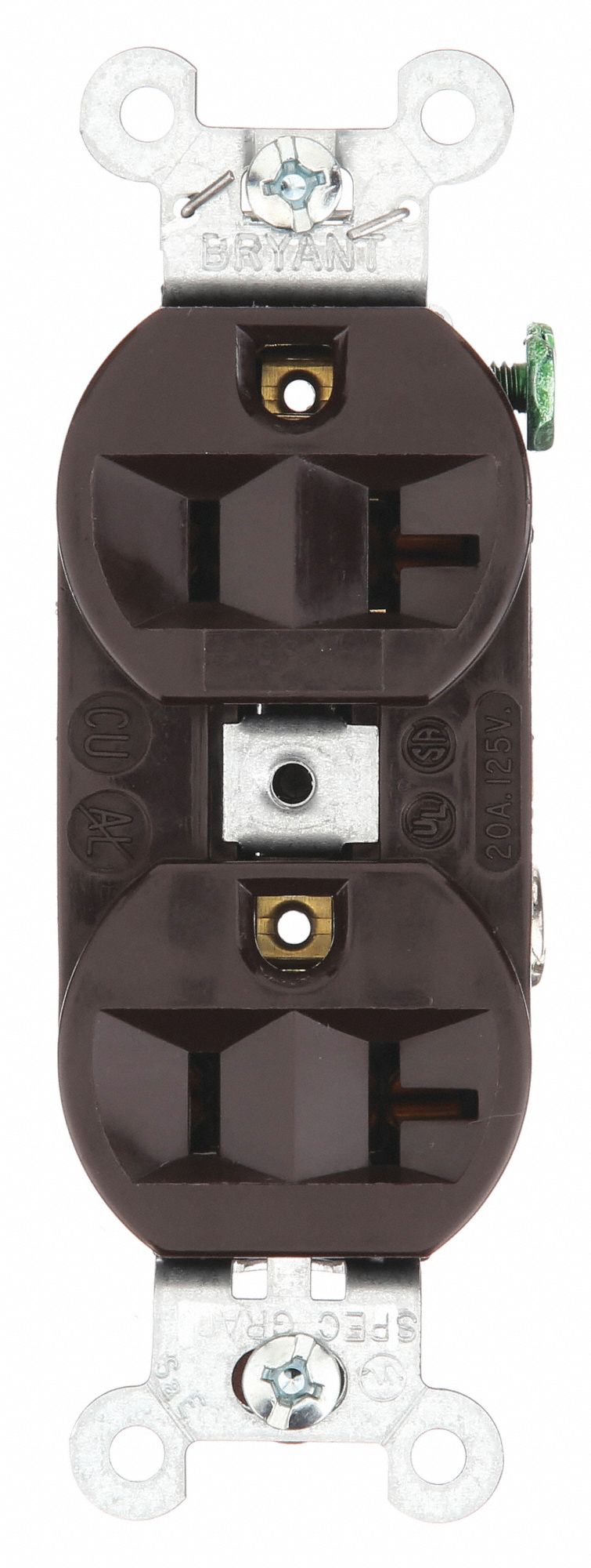 BRYANT, Duplex, Brown, Receptacle - 52HC70|5362BN - Grainger