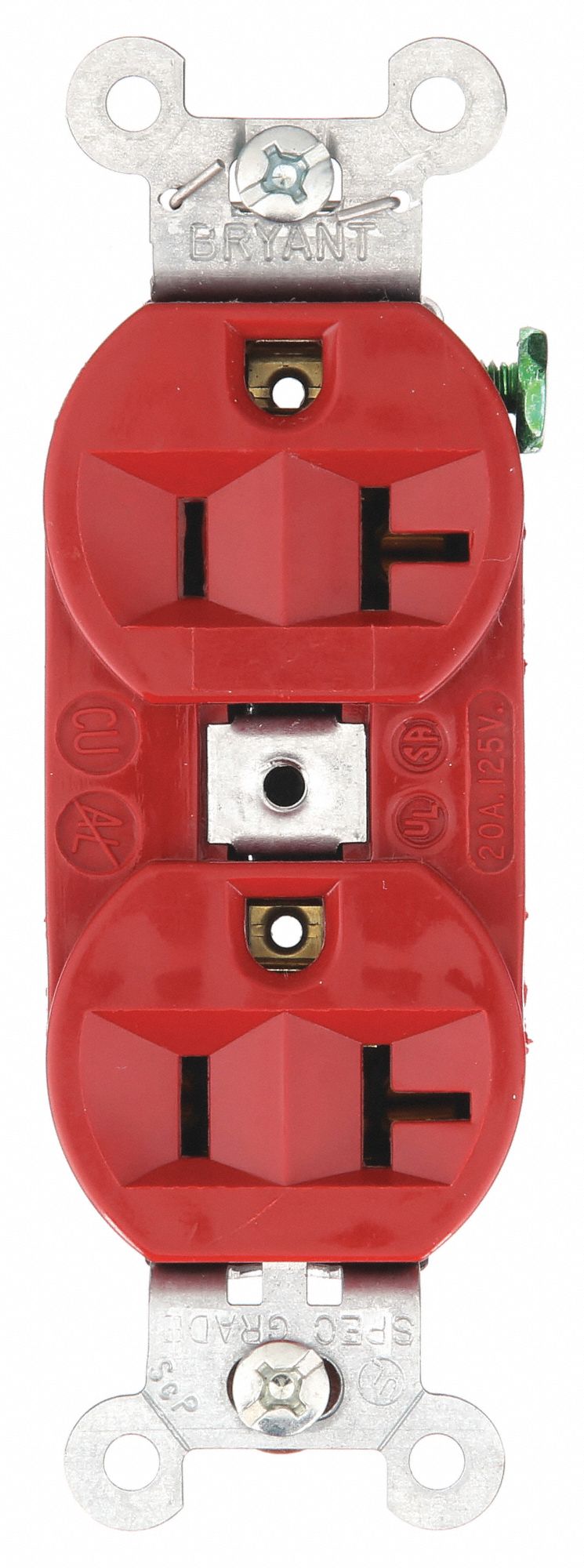 BRYANT, Duplex, Red, Receptacle - 52HC71|5362BRED - Grainger