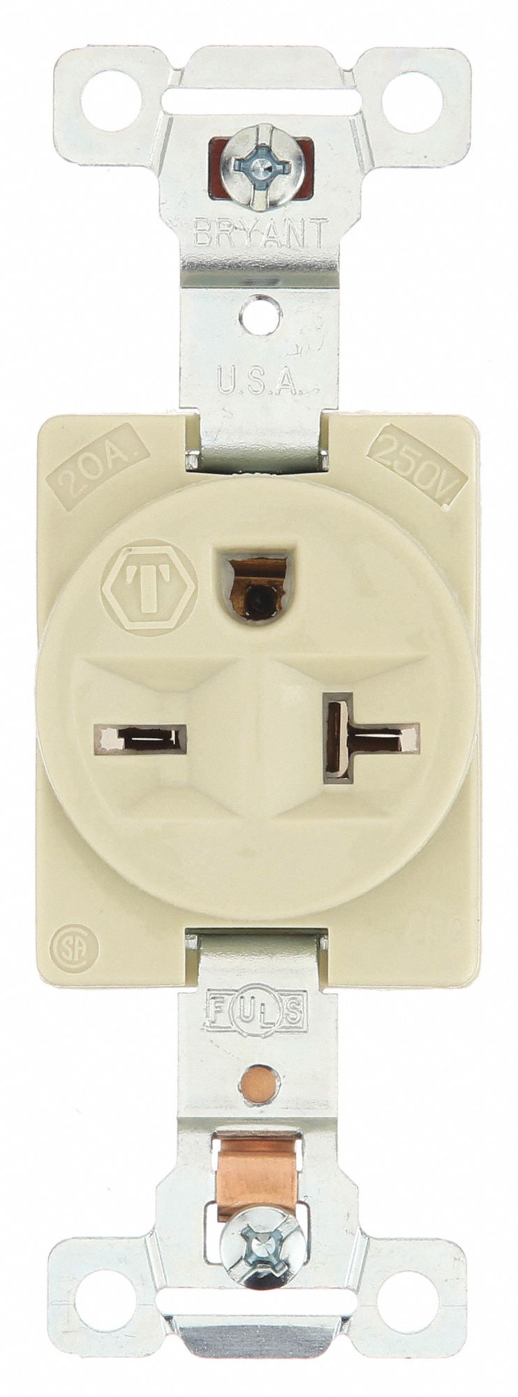 BRYANT, Single, Ivory, Receptacle - 52HC73|5461I - Grainger