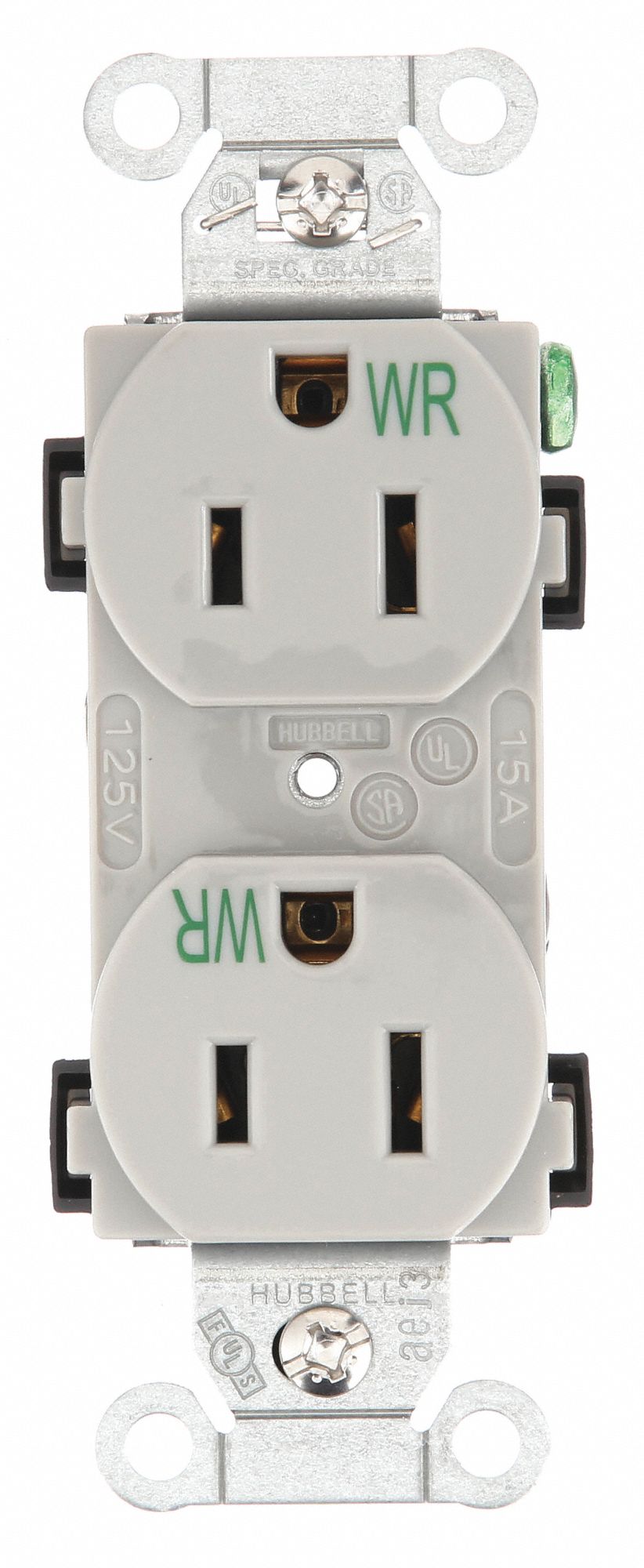 BRYANT, Duplex, Gray, Receptacle - 52HD61|CBRS15GRYWR - Grainger