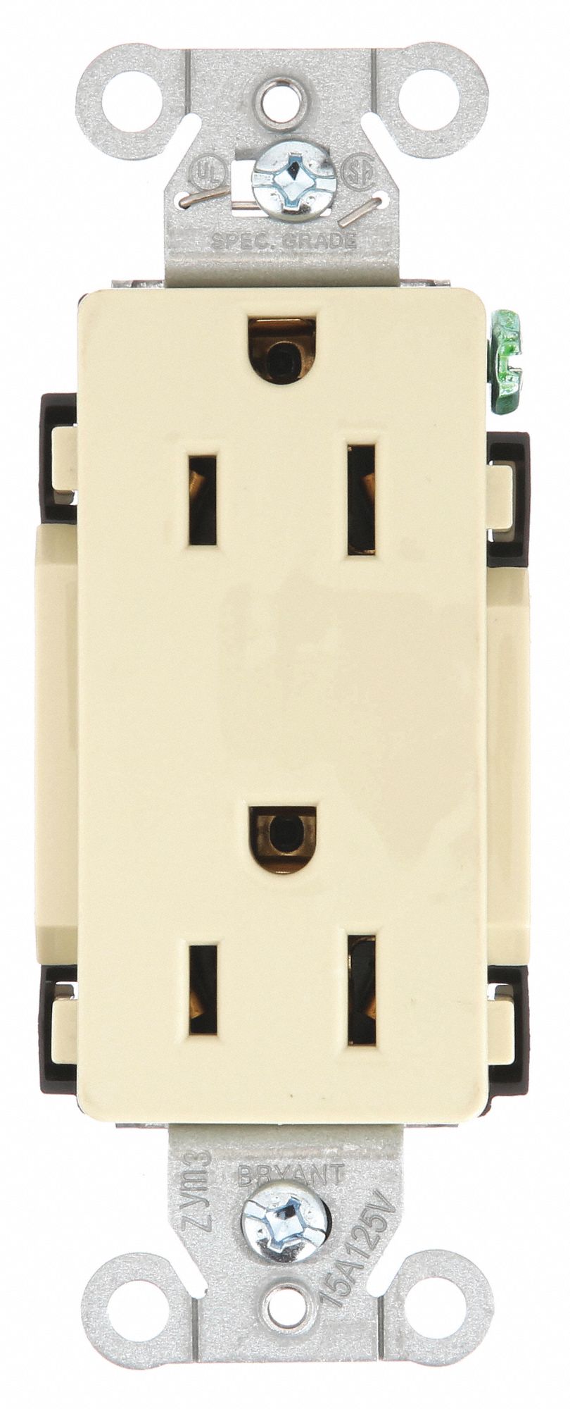 BRYANT, Decorator Duplex, Ivory, Receptacle - 52HE02|DRS15I - Grainger