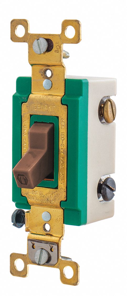 Toggle Switch, 3-Way, Wall Switch - 52HE42|3003BRN - Grainger
