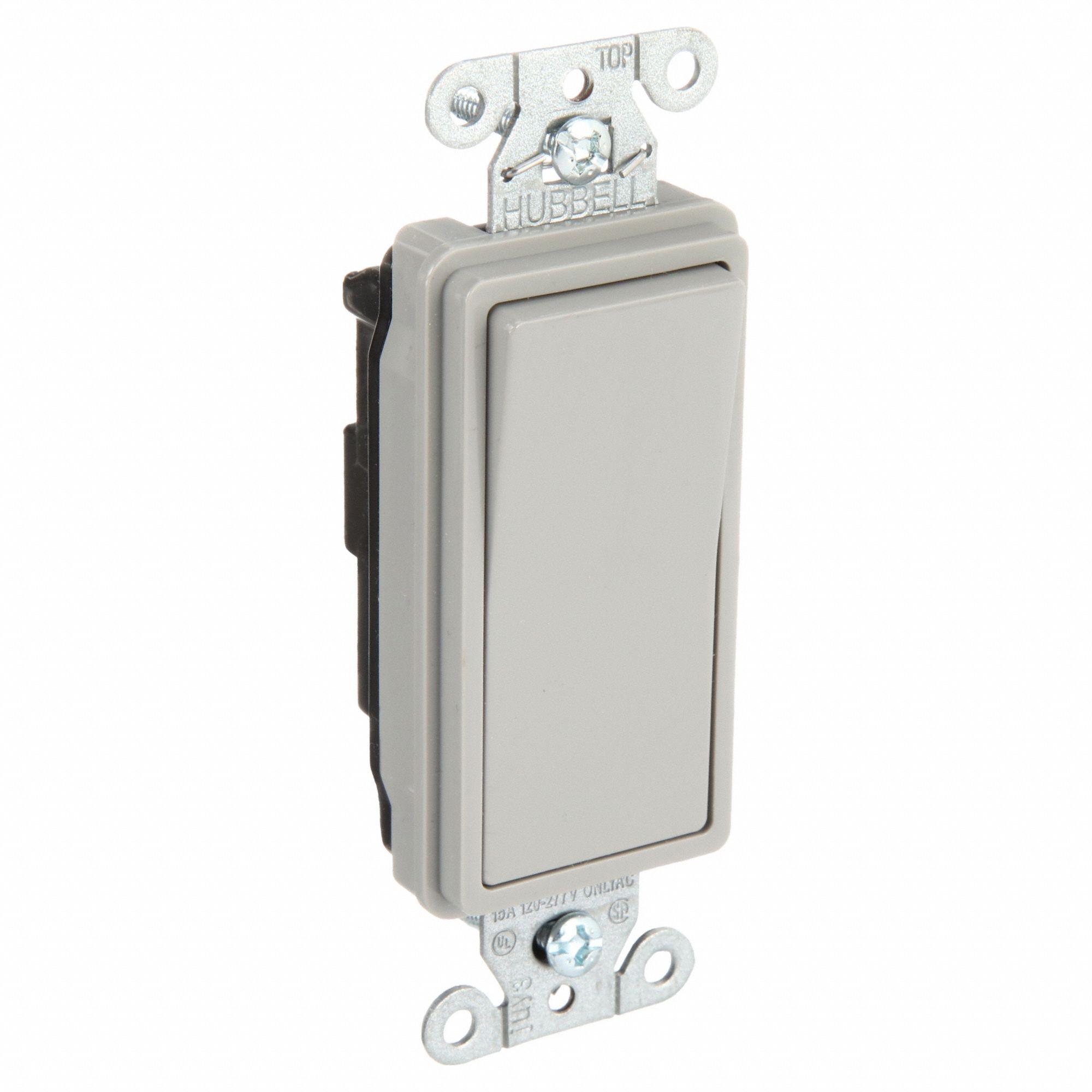 Rocker Switch, Single Pole, Wall Switch - 52HE82|9801GRY - Grainger