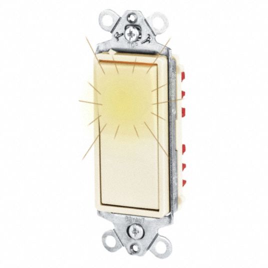 Rocker Switch, 3-Way, Illuminated Wall Switch - 52HE93|9903GLI - Grainger