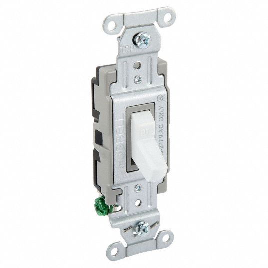 Toggle Switch, Single Pole, Wall Switch - 52HF08|CSB120BW - Grainger