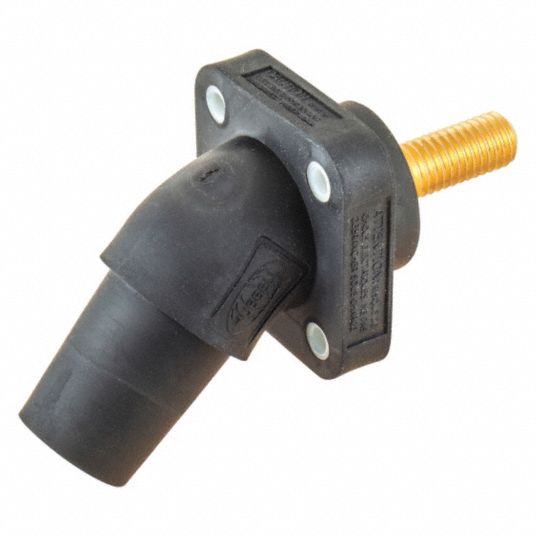 For Male Plugs, 400 A, Angled Receptacle - 52HF38|HBLFRASBK - Grainger