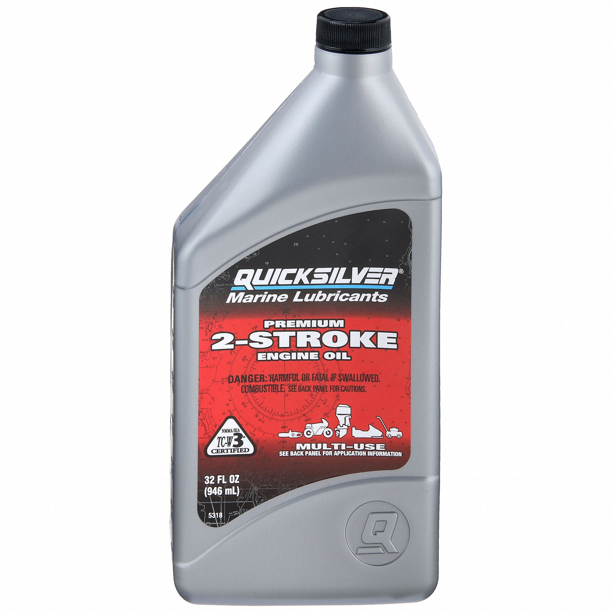 QUICKSILVER, Conventional, 1 qt Size, 2-Cycle Engine Oil - 52HG17 ...