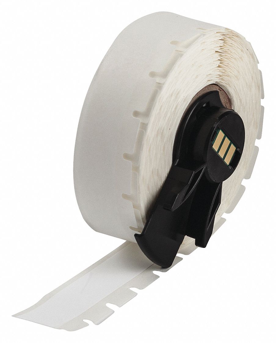 BRADY Continuous Label Roll: 1/2 in, 1/2 in x 50 ft, Polyester, White ...