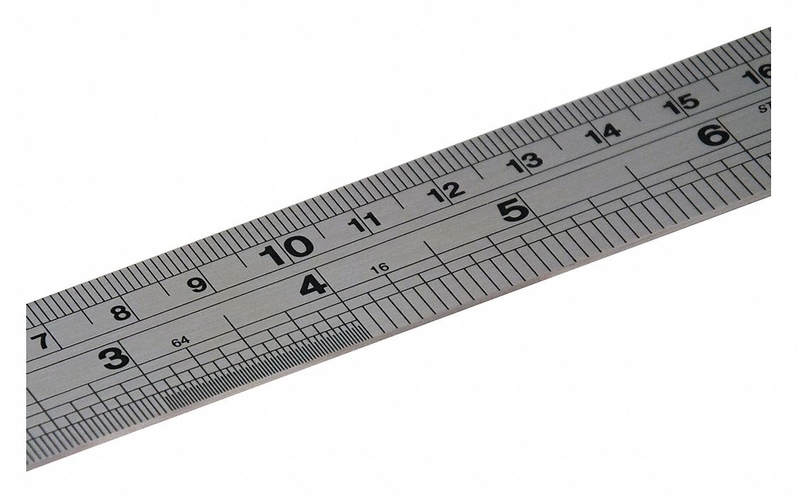 DETECTAMET, INC. Ruler, Inch/Metric Graduation, 18" L - 52HV77|208-P32 ...