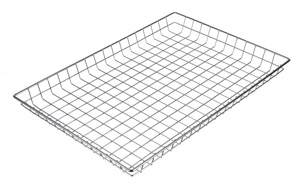 MARLIN STEEL WIRE PRODUCTS BASKET,SILVER,STEEL,RECTANGULAR,2-5/64"H ...