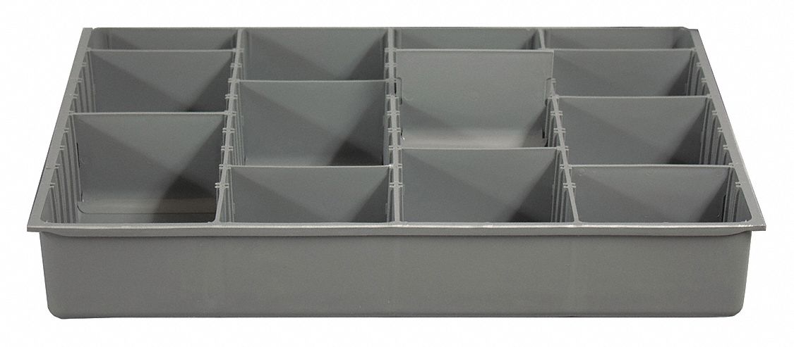 DURHAM MFG Compartment Drawer Insert: 18 in x 12 in x 3 in, 11 9/16 in ...