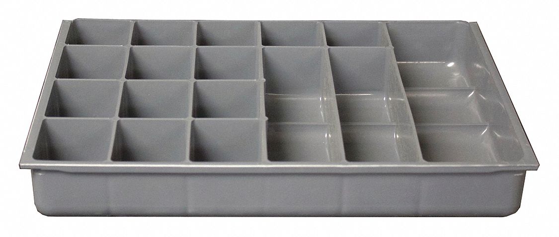 DURHAM MFG Compartment Drawer Insert: 13 3/8 in x 9 1/4 in x 2 in, 17 ...