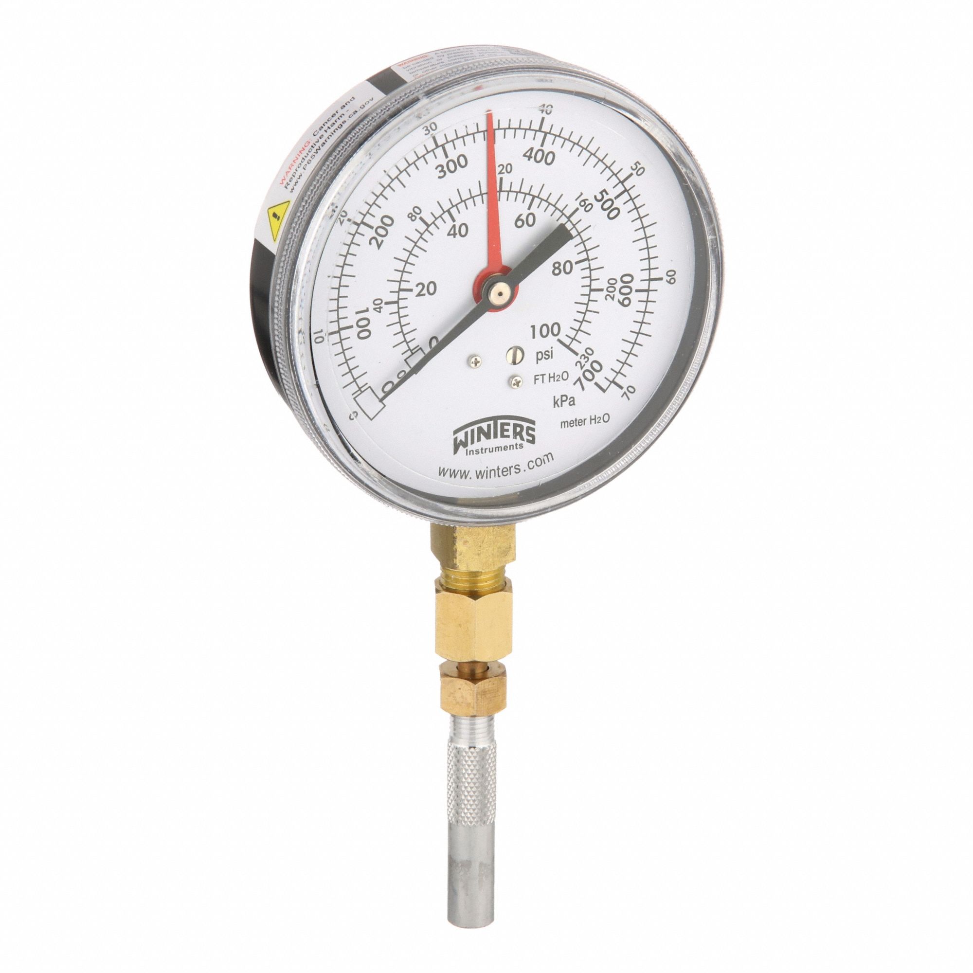 WINTERS, Home Water Line Test Kit, 0 psi to 100 psi, Pressure and ...