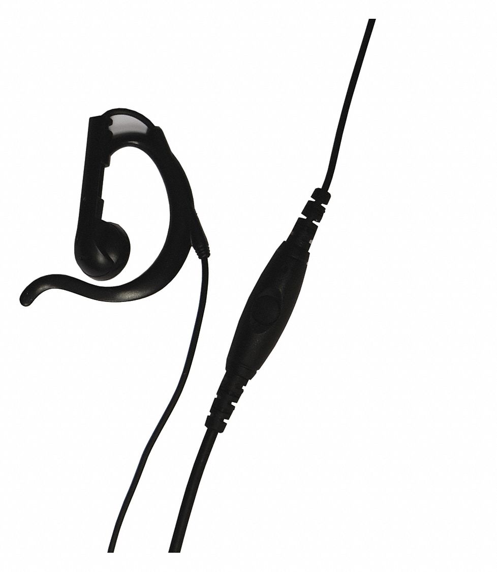 Ear Loop Earpiece,Black,3.5mm Plug - Grainger