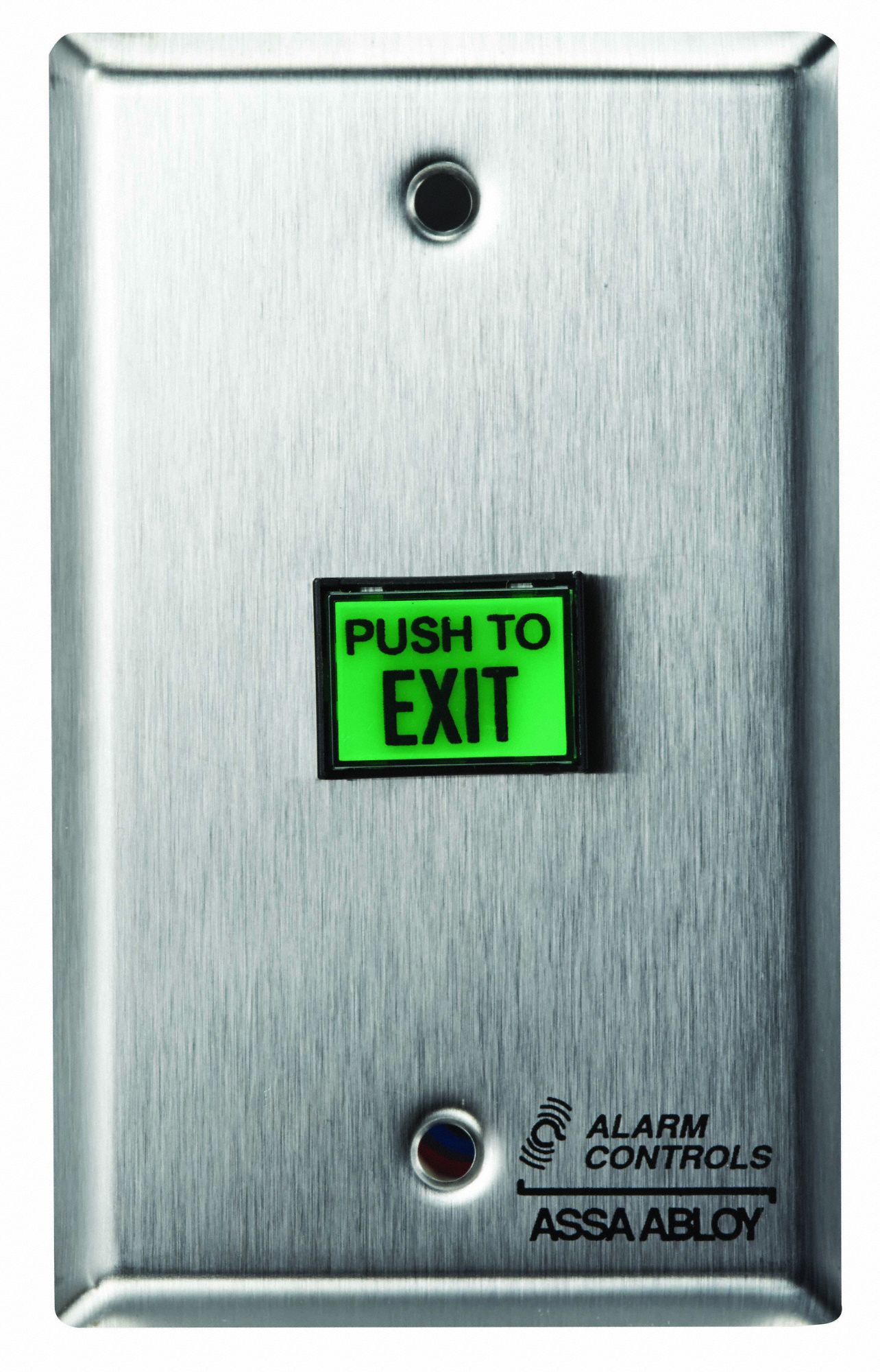 ALARM CONTROLS, 4 in Ht, Silver, Exit Push Button - 52ND24|TS-7 - Grainger