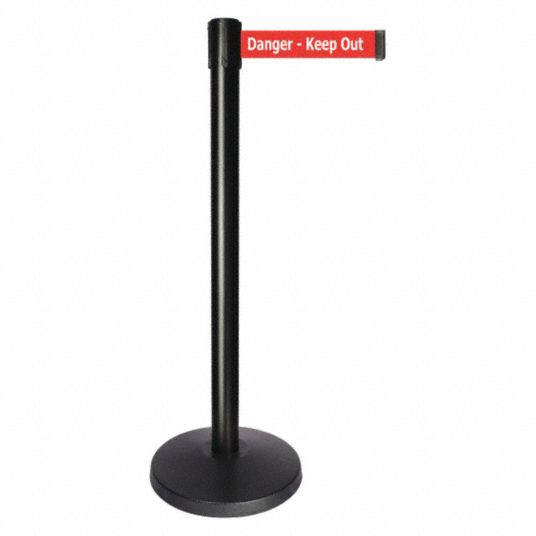 QUEUEWAY, Red, Danger Keep Out, Barrier Post with Belt - 52NN78|QPLUS ...