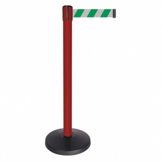 QUEUEWAY, Green, Chevron, Barrier Post with Belt - 52NP40|QPLUS-21-D2 ...