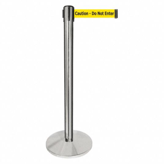 QUEUEWAY, Yellow, No Pattern, Barrier Post with Belt - 52NR53|QPLUS-1P ...