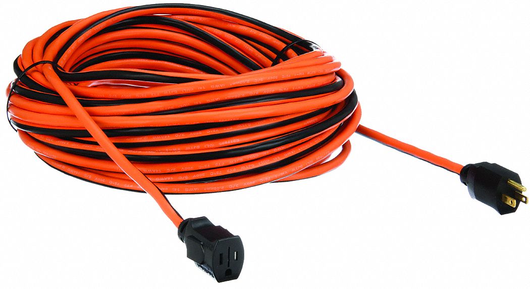 100 ft Cord Lg, 14 AWG Wire Size, Locking Extension Cord - 52NY17 ...