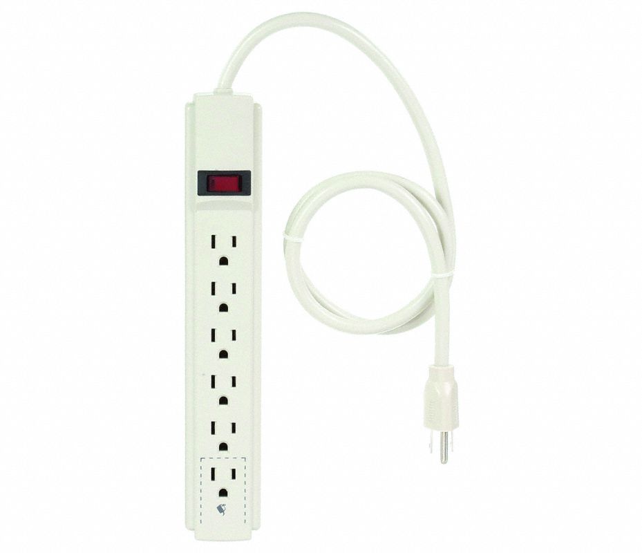 POWER FIRST Barra Multicontactos con 6 contactos Plástico Beige ...