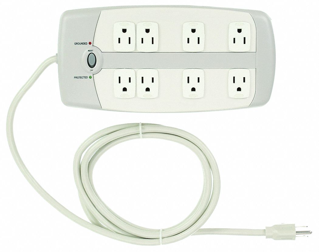 8 Outlets, 6 ft Cord Lg, Outlet Strip - 52NY57|52NY57 - Grainger