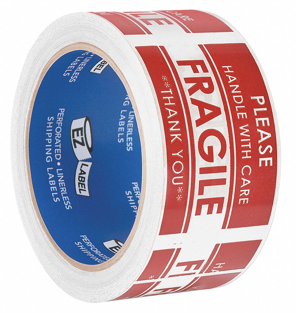 Fragile Handle with Care, 1 7/8 in x 3 in, Instructional Handling Label ...