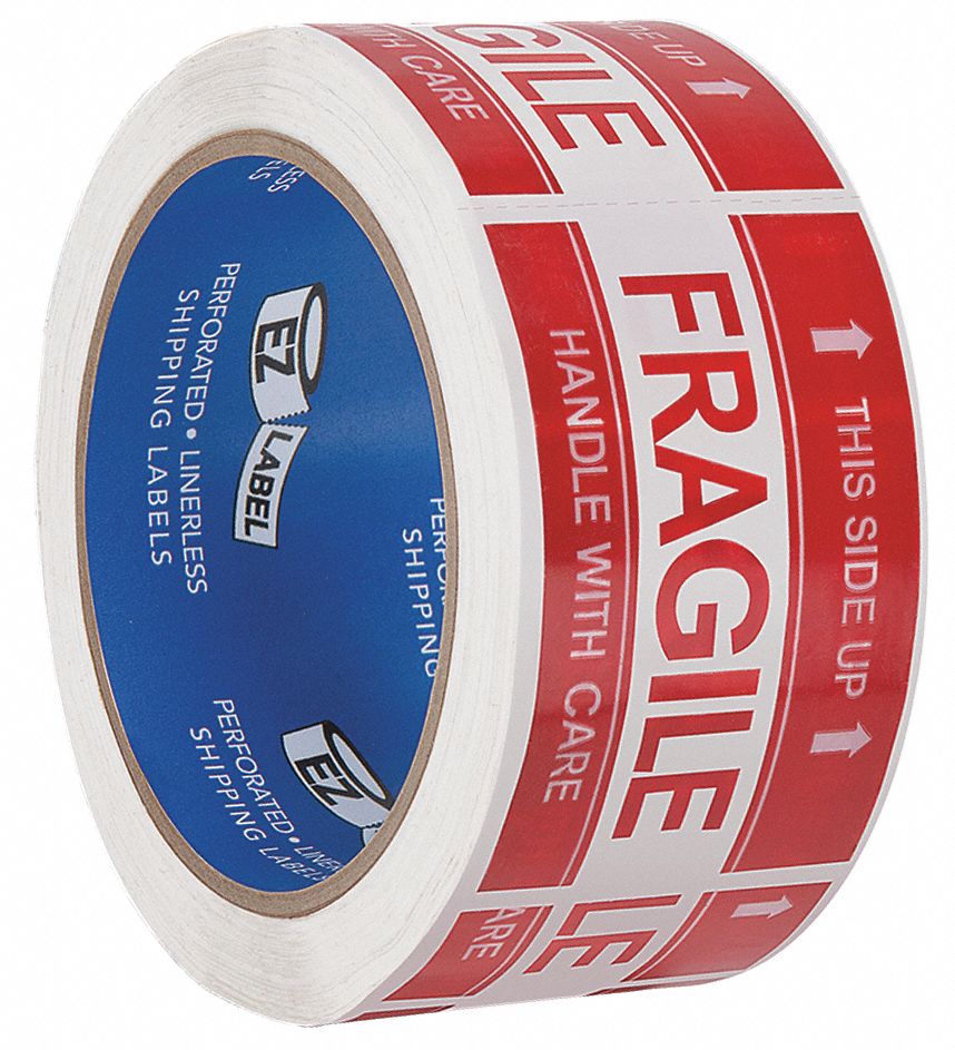 Ezlabel Instructional Handling Label Fragile This Side Up 3 In