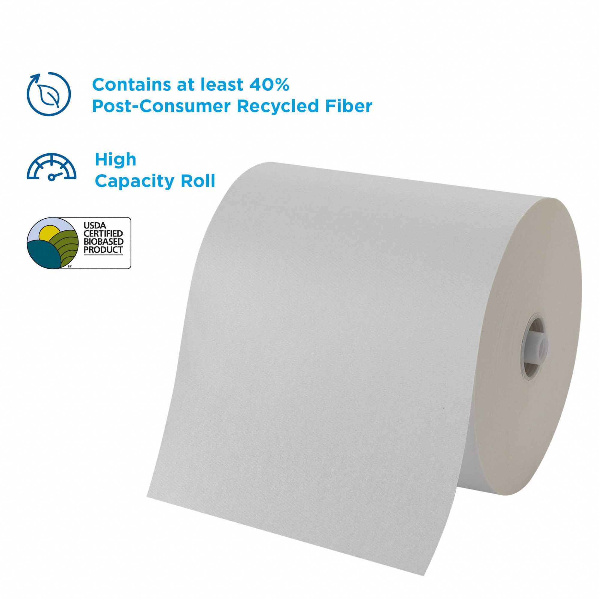 GEORGIA-PACIFIC Paper Towel Roll: White, 7 7/8 in Roll Wd, 1,150 ft ...