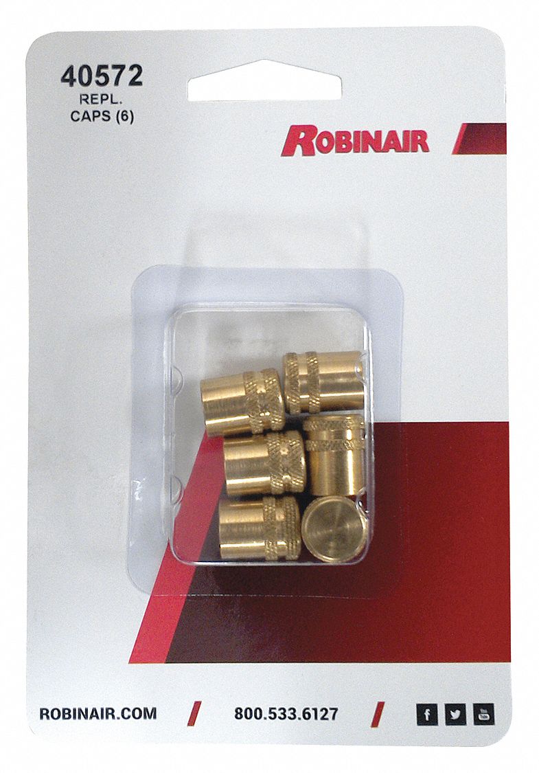 ROBINAIR, Brass, Access Valve Cap - 52VN83|40572 - Grainger