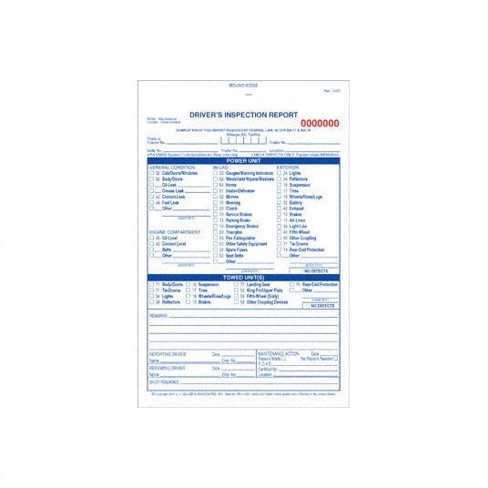 JJ KELLER, Carbon, 31 Forms, Detailed Vehicle Inspection Report ...
