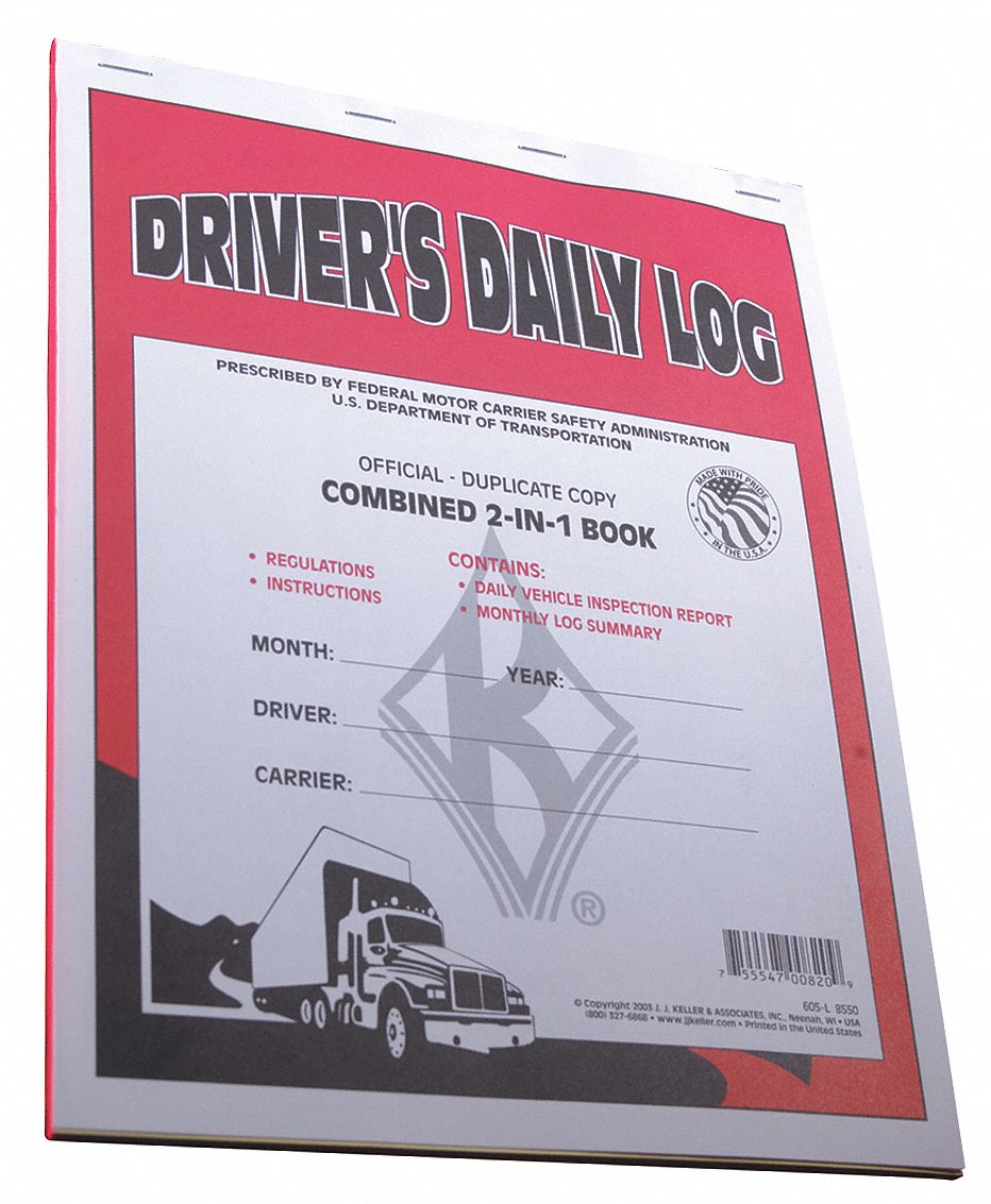JJ KELLER, Driver's Daily 2-in-1 Log Book, Carbon, Drivers Daily ...