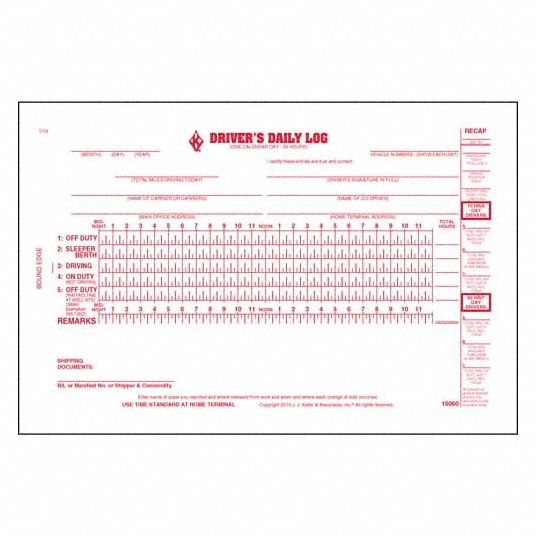JJ KELLER, Oil Field Driver's Log Book, Carbon, Oil Field Drivers ...