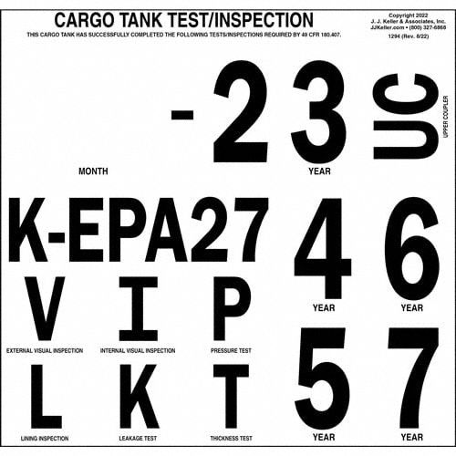 JJ KELLER, Carbonless, Cargo Tank Inspection Markings, Cargo Tank ...